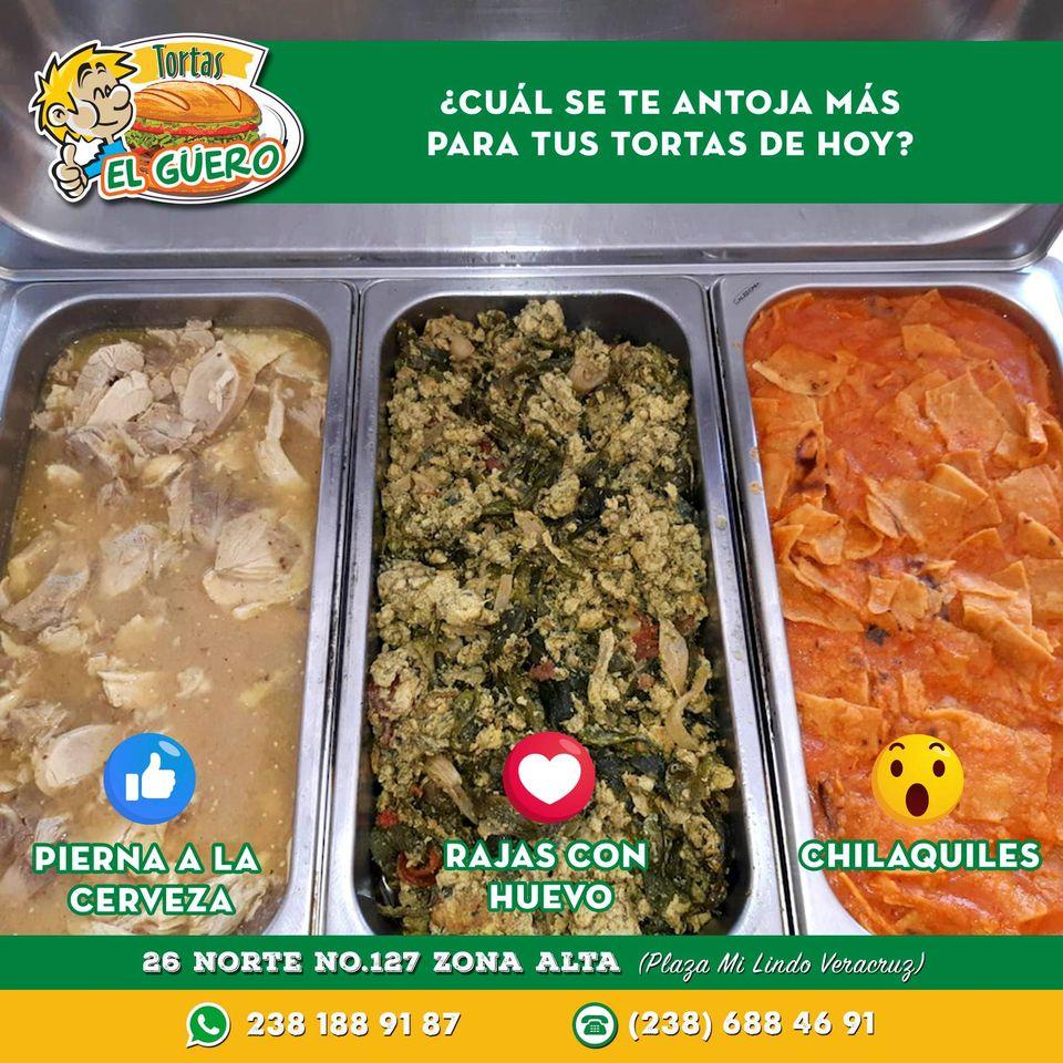 Menu at Tortas El Güero restaurant, Tehuacán