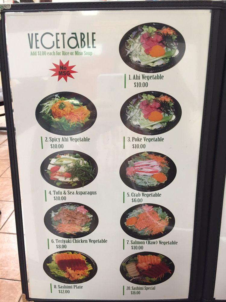 Menu at Ahi and Vegetable - Kapalama restaurant, Honolulu, Dillingham Blvd