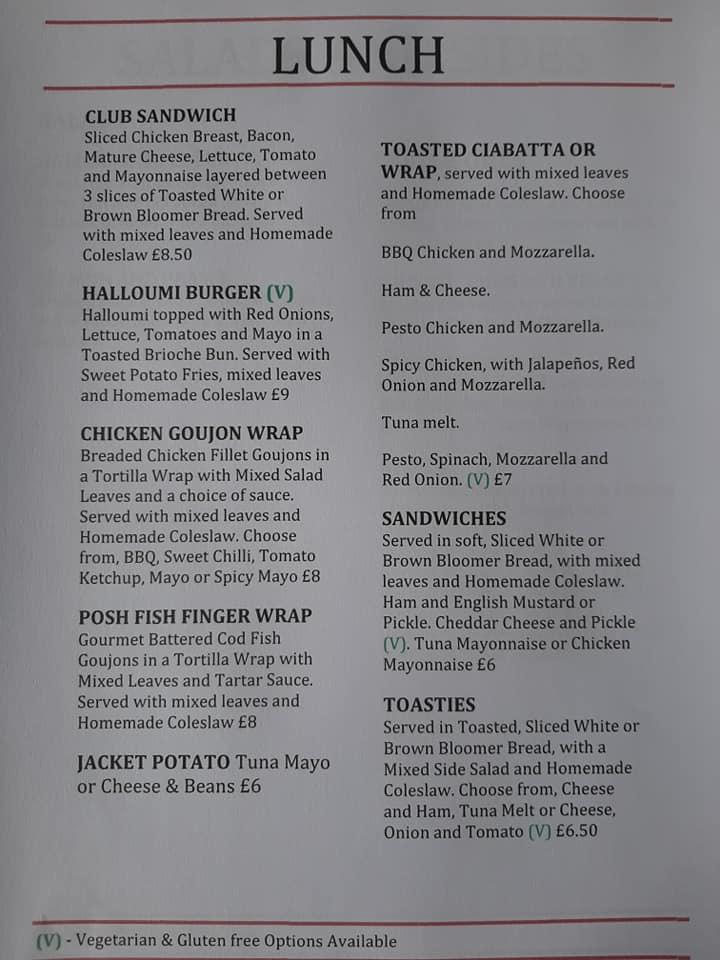 Menu at Wilson 26 Café Bar, Hull