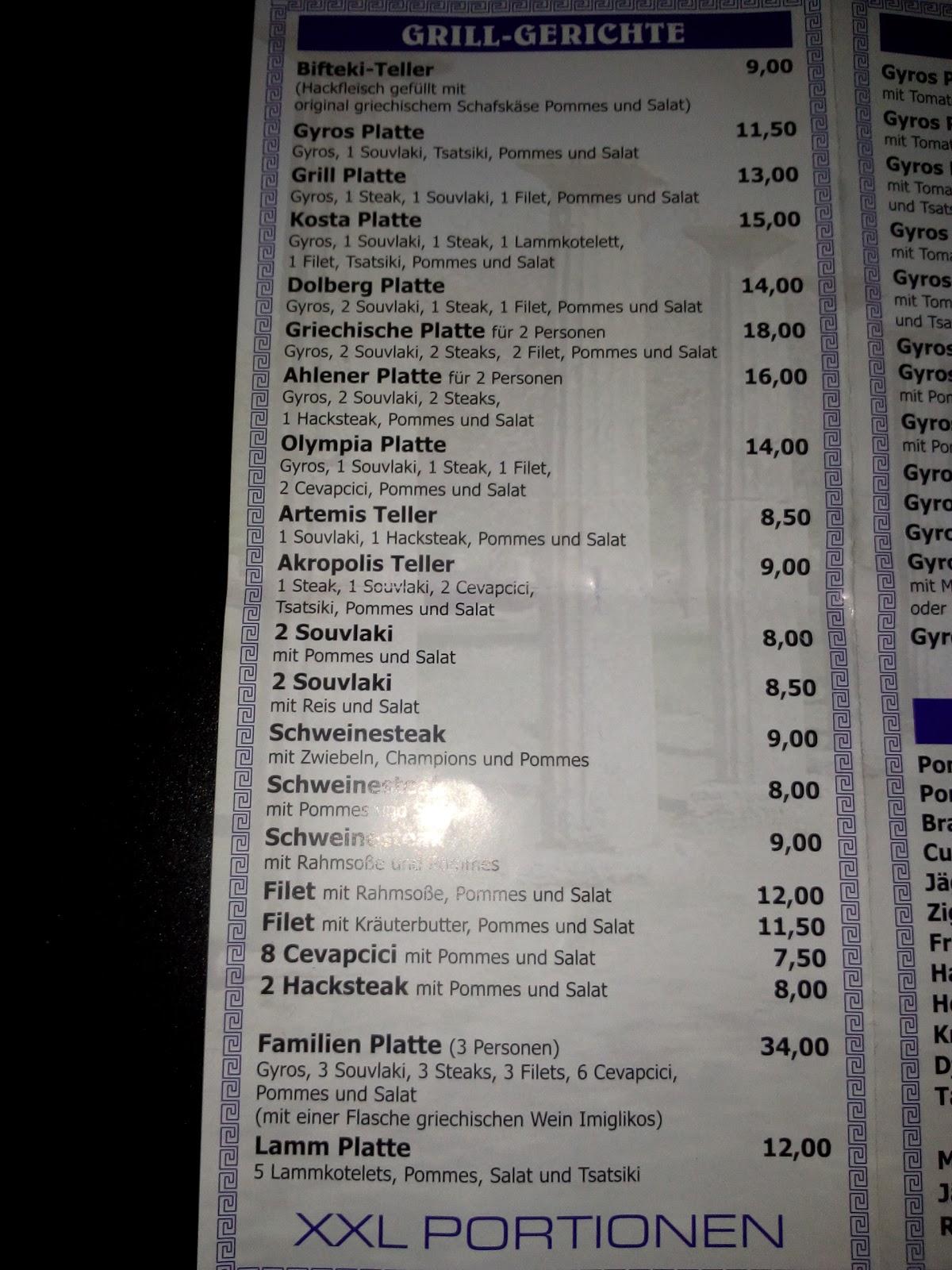 Speisekarte von Olympia Grill Ahlen fast Food, Ahlen