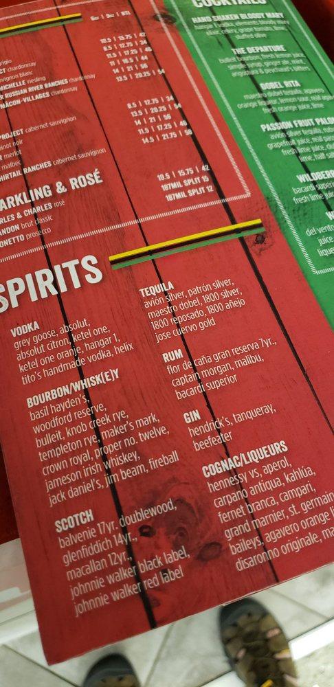 Menu at Red Stripe pizzeria, Fort Lauderdale