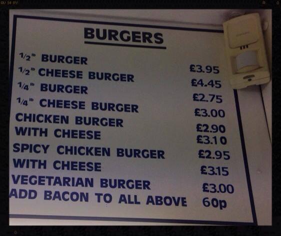 Menu at The Crispy Cod fast food, Redruth
