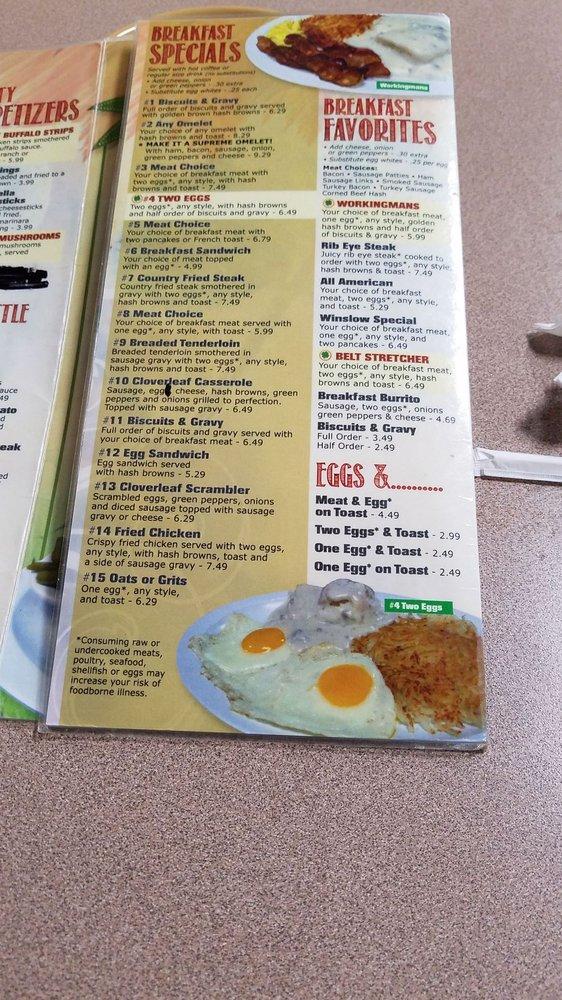 Menu at Cloverleaf South Restaurant, Bloomington