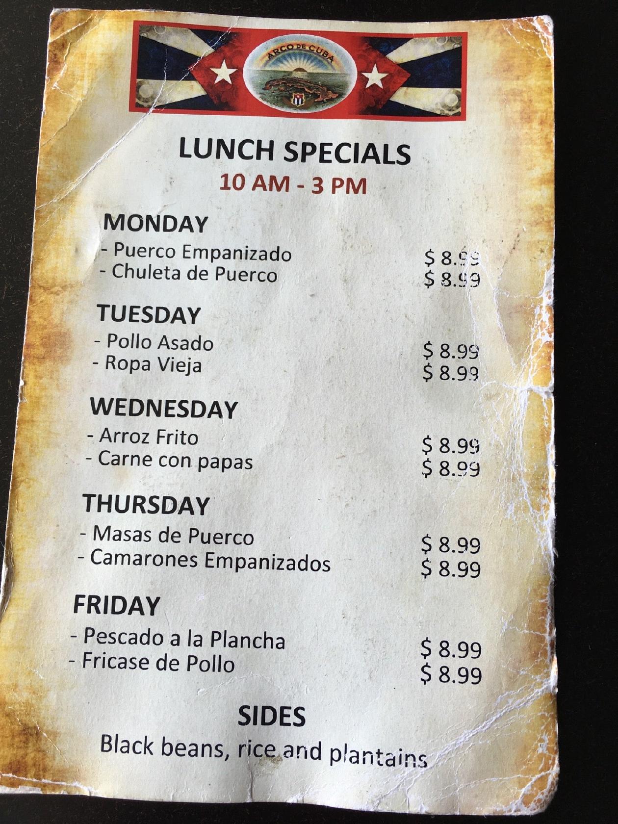 Menu at Habana Vieja Cuban Cuisine And Cafe, Torrance, W Carson St