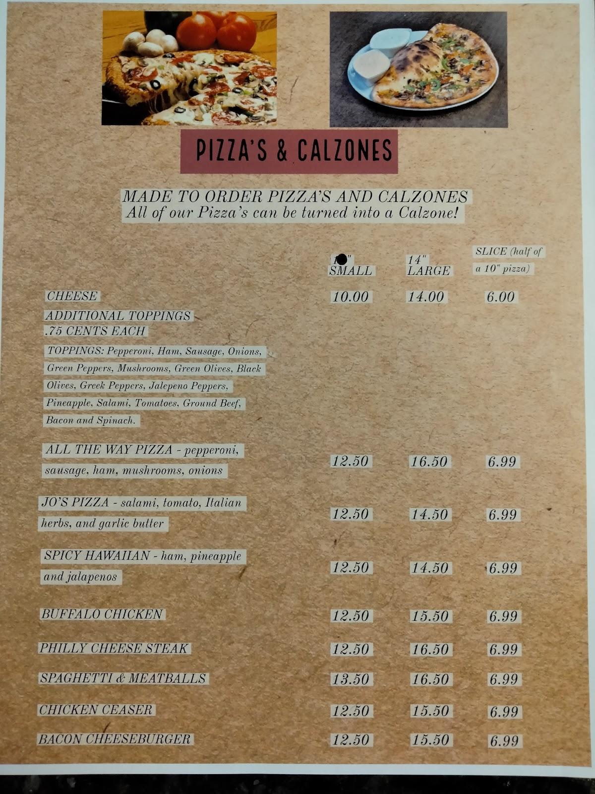 Menu at Schooni's Italian American restaurant, Lake Placid