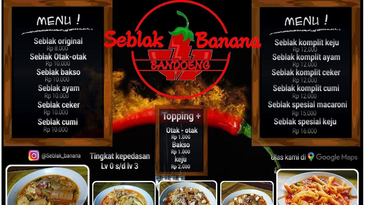 Menu at Seblak banana restaurant, Batang Barus