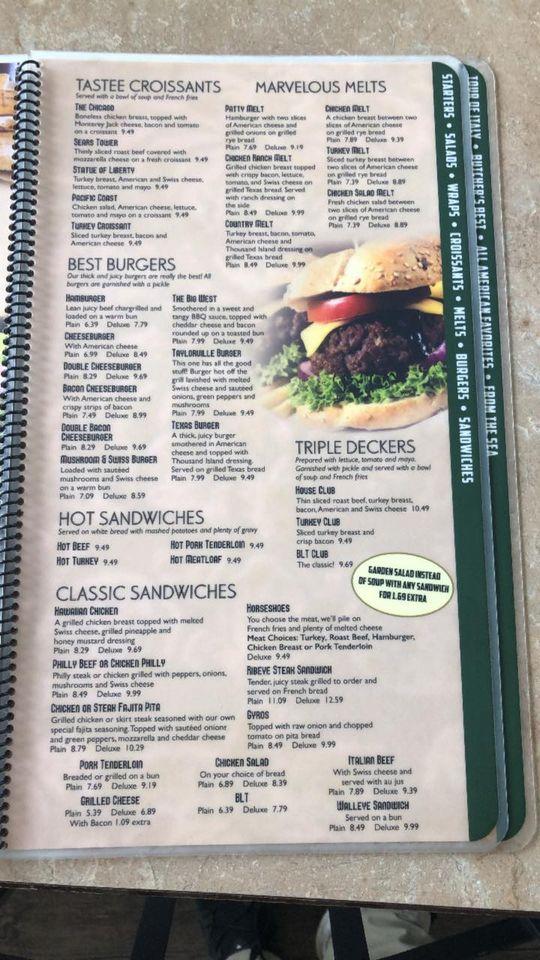 Menu at Spring Garden Restaurant, Taylorville