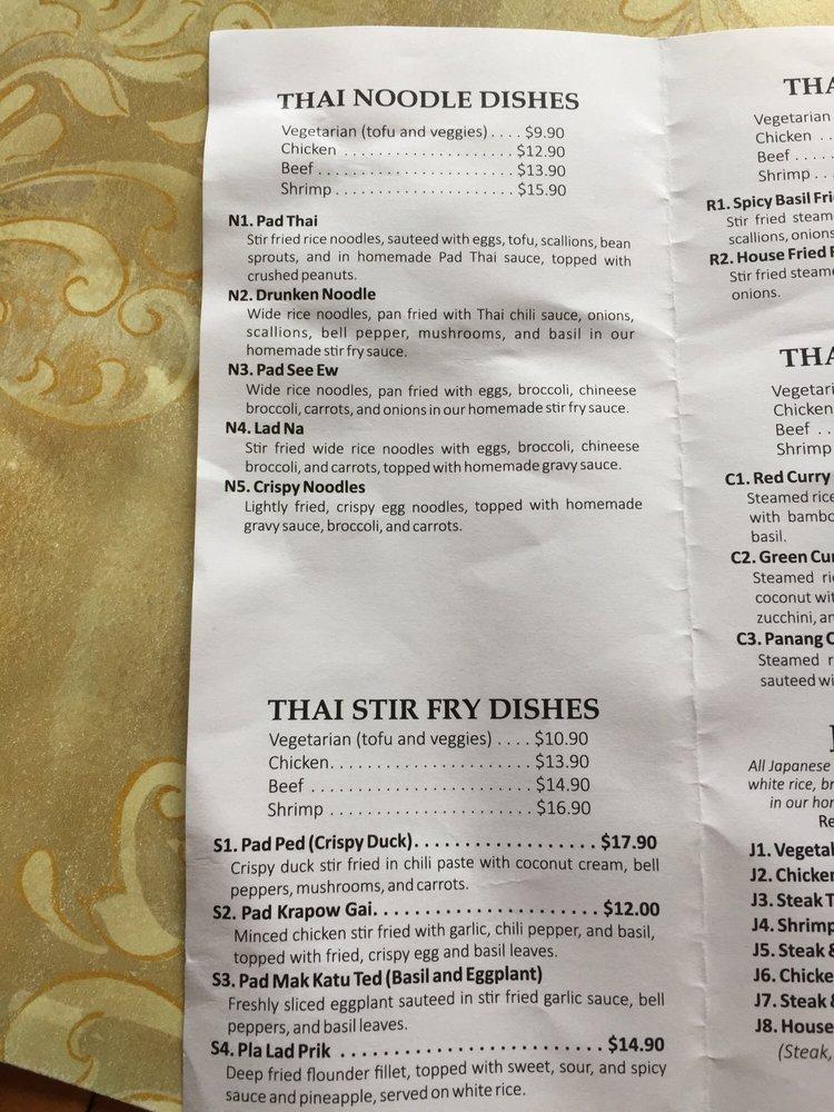 Menu at Mai Phi Authentic Asian Cuisine restaurant, Southern Pines
