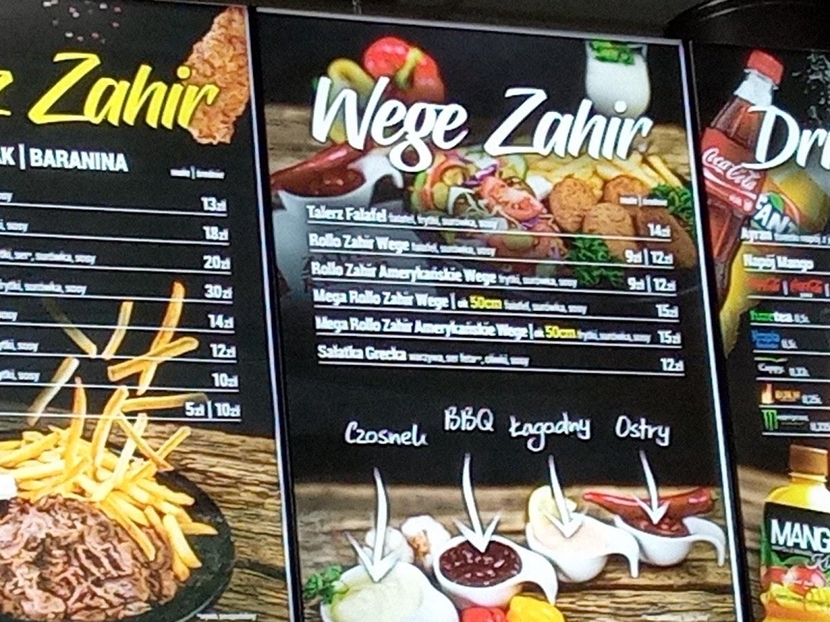 Menu at Zahir Kebab restaurant, Piotrków Trybunalski, Gabriela ...