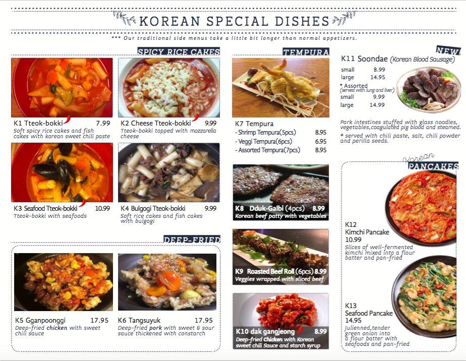 Menu at Busan Korean BBQ, Halifax