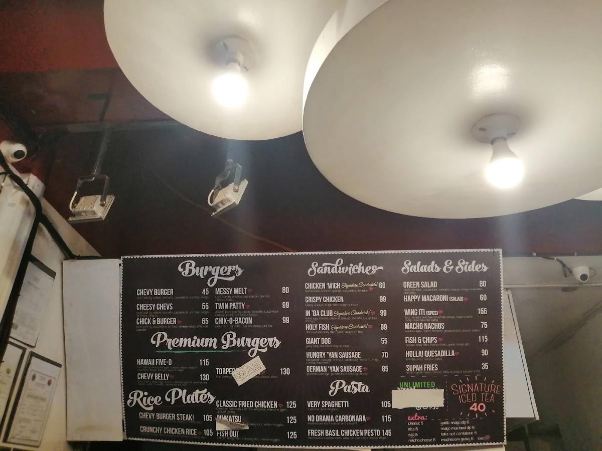 Menu at Chevy Burger Antipolo restaurant, Antipolo, H5M9+589