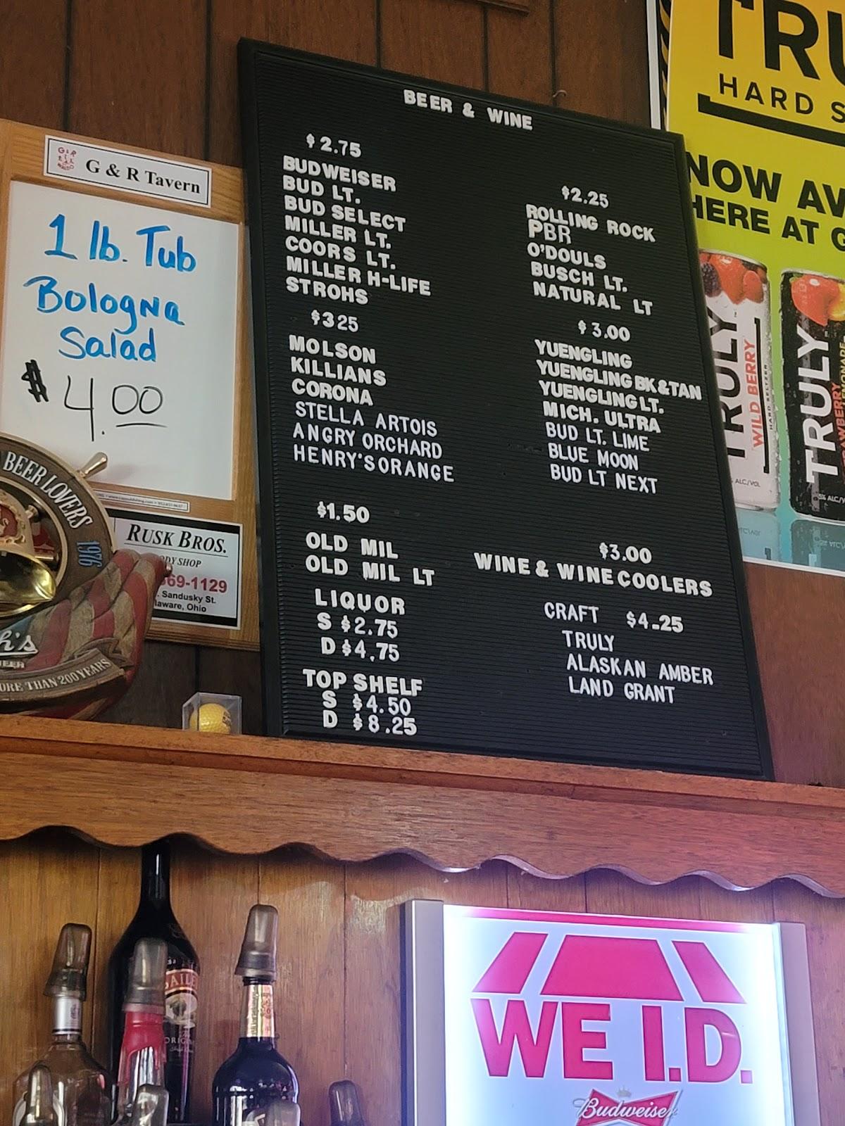 Menu at G & R Tavern desserts, Waldo