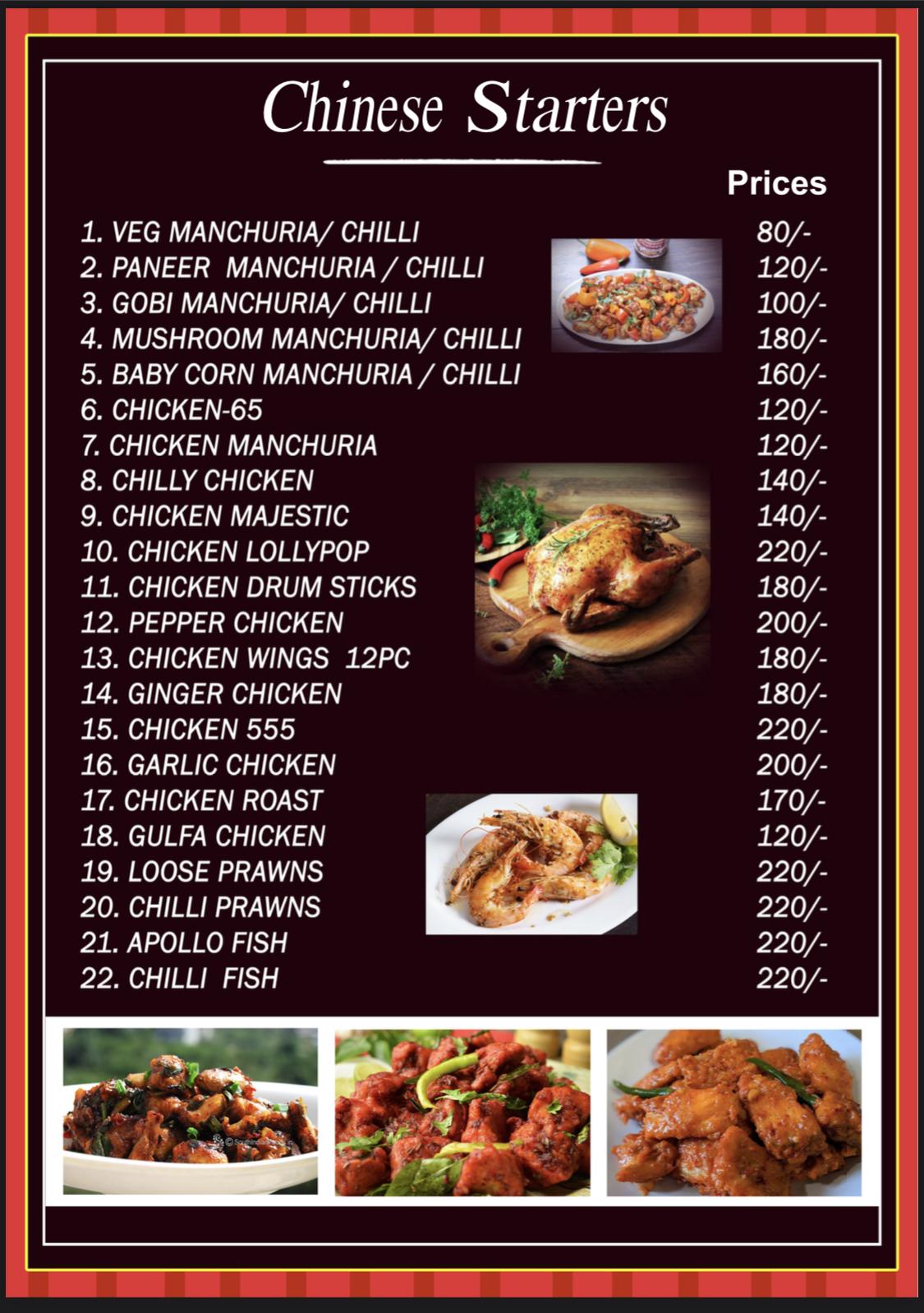 Menu at KOLA RESTAURANT, Hyderabad