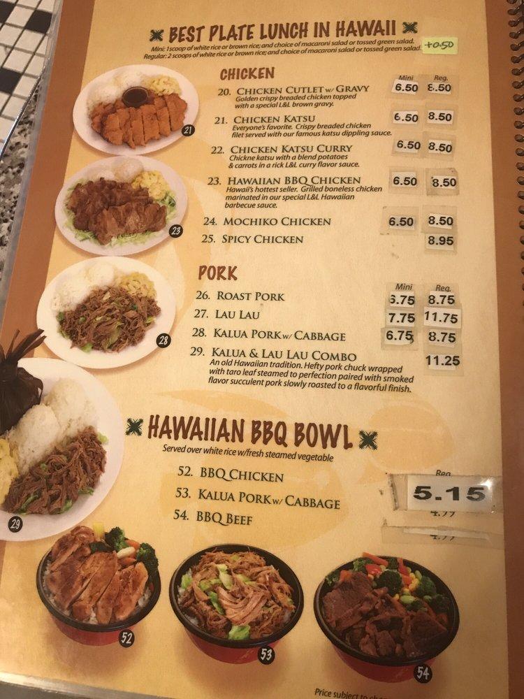 Menu at L&L Hawaiian Barbecue, Las Vegas, N Buffalo Dr