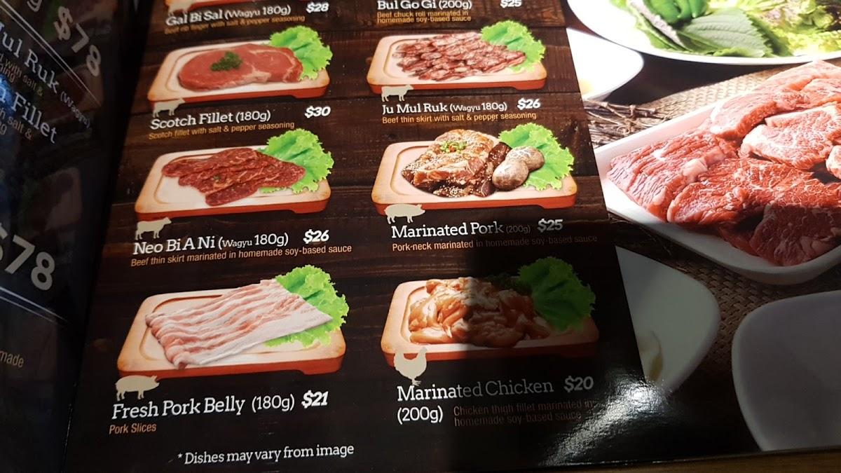 Menu at Moon's Sushi restaurant, Nowra