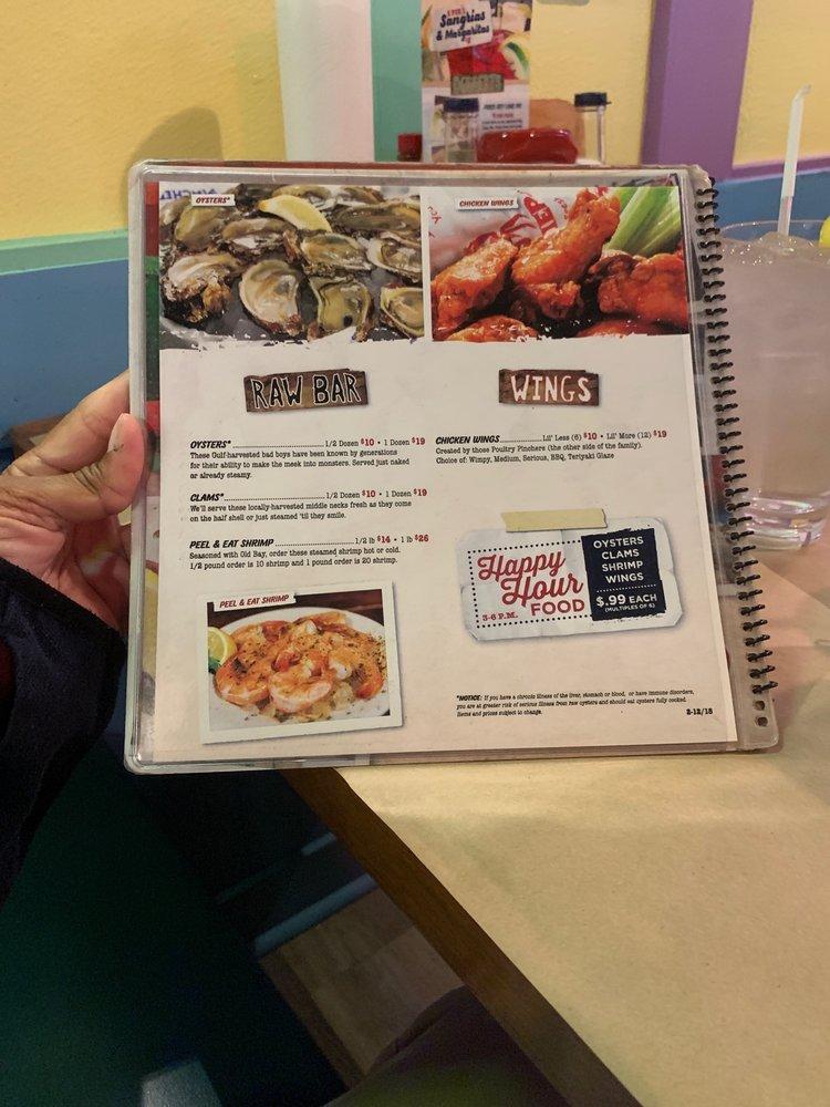 Menu at Pinchers restaurant, Venice, 900 Venetia Bay Blvd