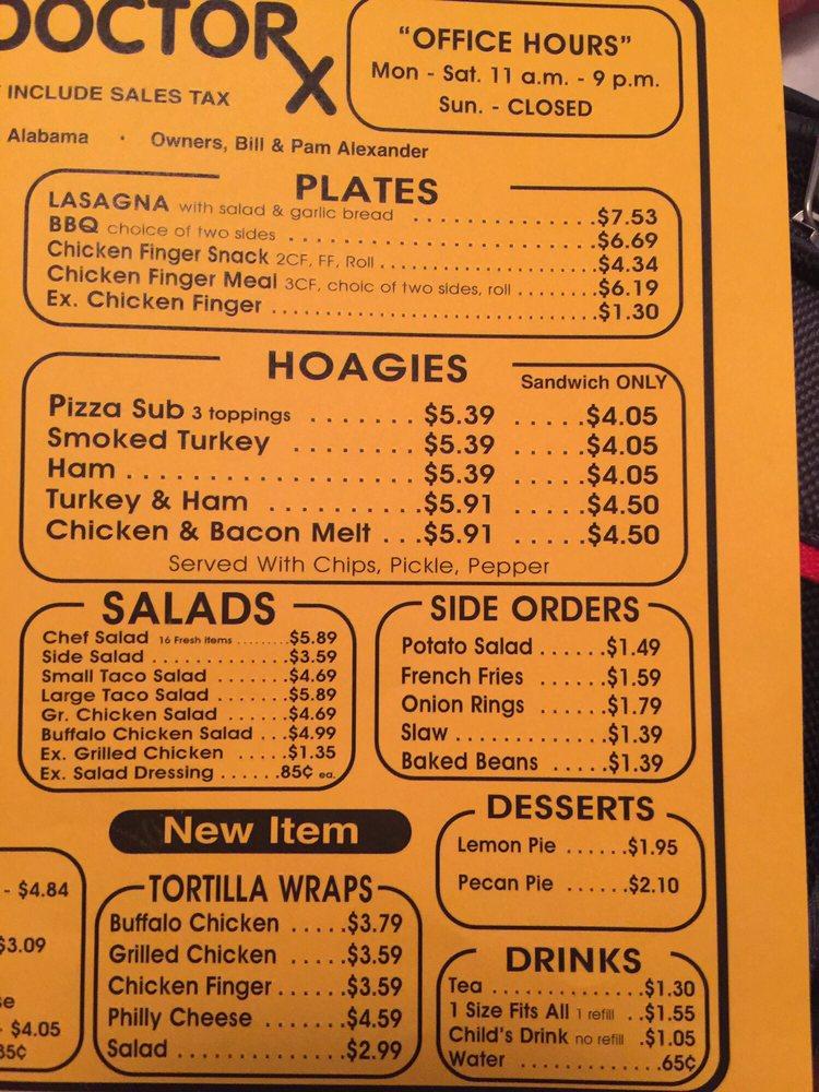 Menu at Pizza Doctor of Carrollton pizzeria, Carrollton