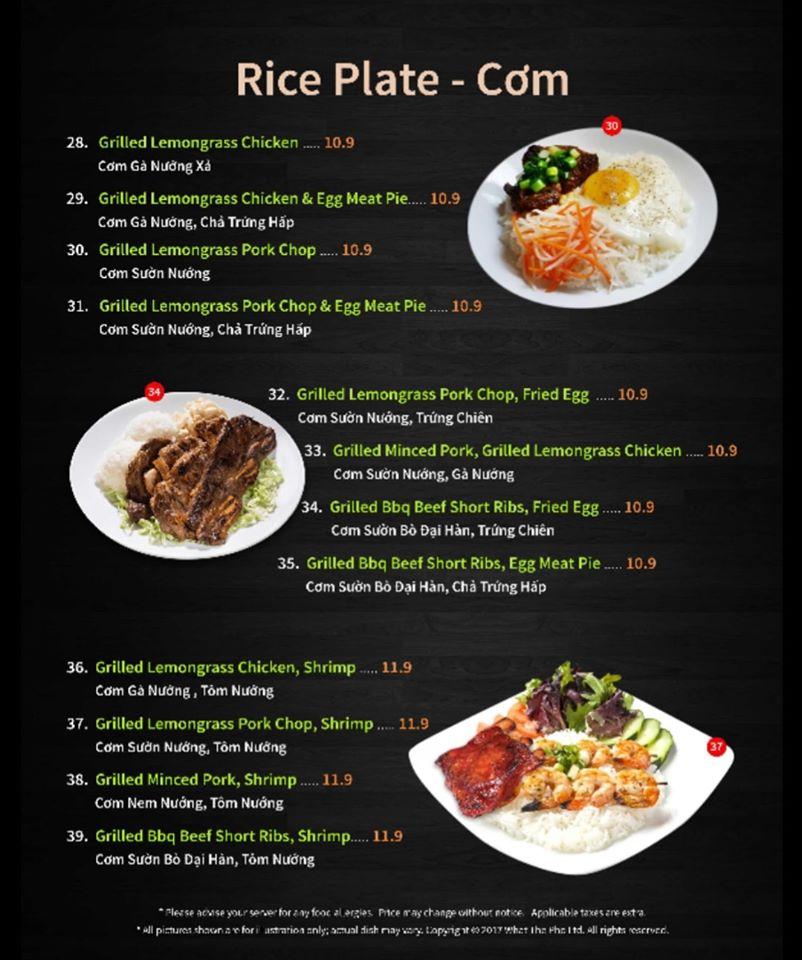 Menu at What The Pho restaurant, Surrey