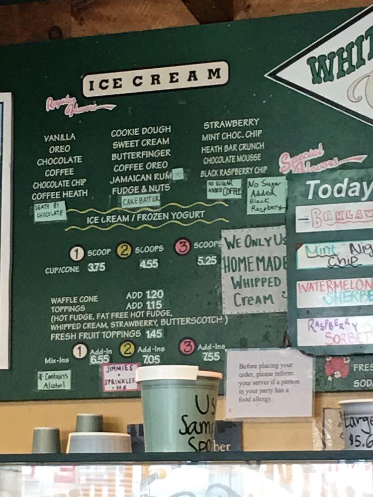 Menu at White Mountain Creamery desserts, Boston, 19 Commonwealth Ave
