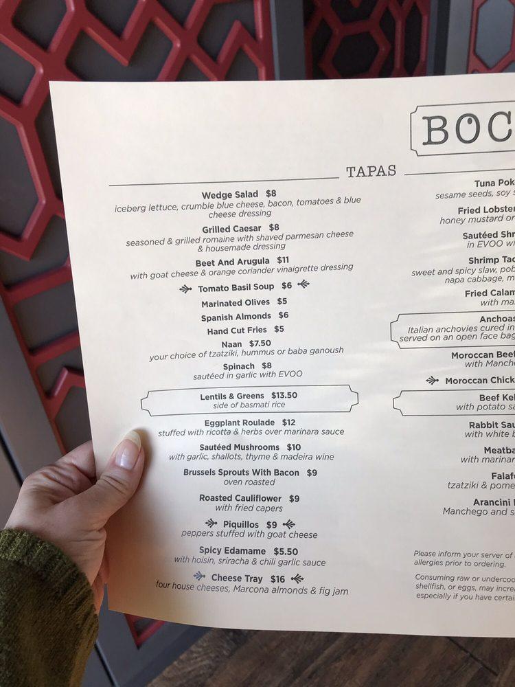Menu at Boca pub & bar, Hickory