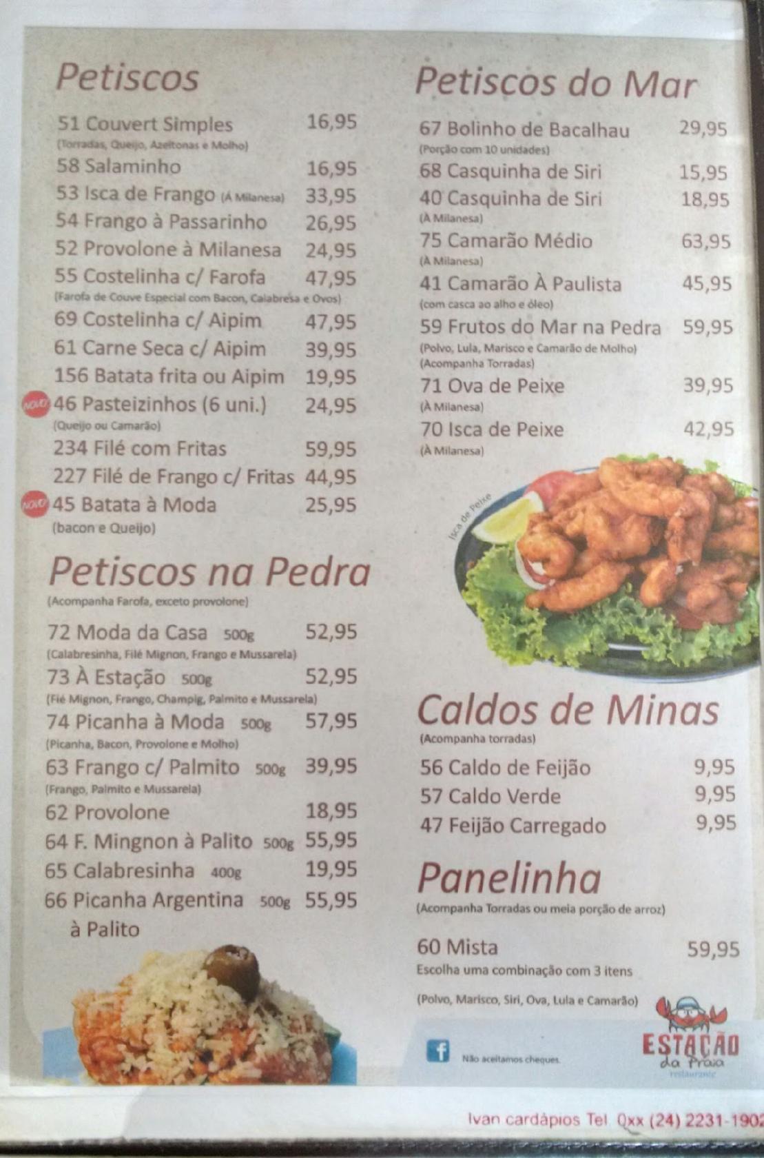 Menu em Restaurante Estação da Praia, Macaé