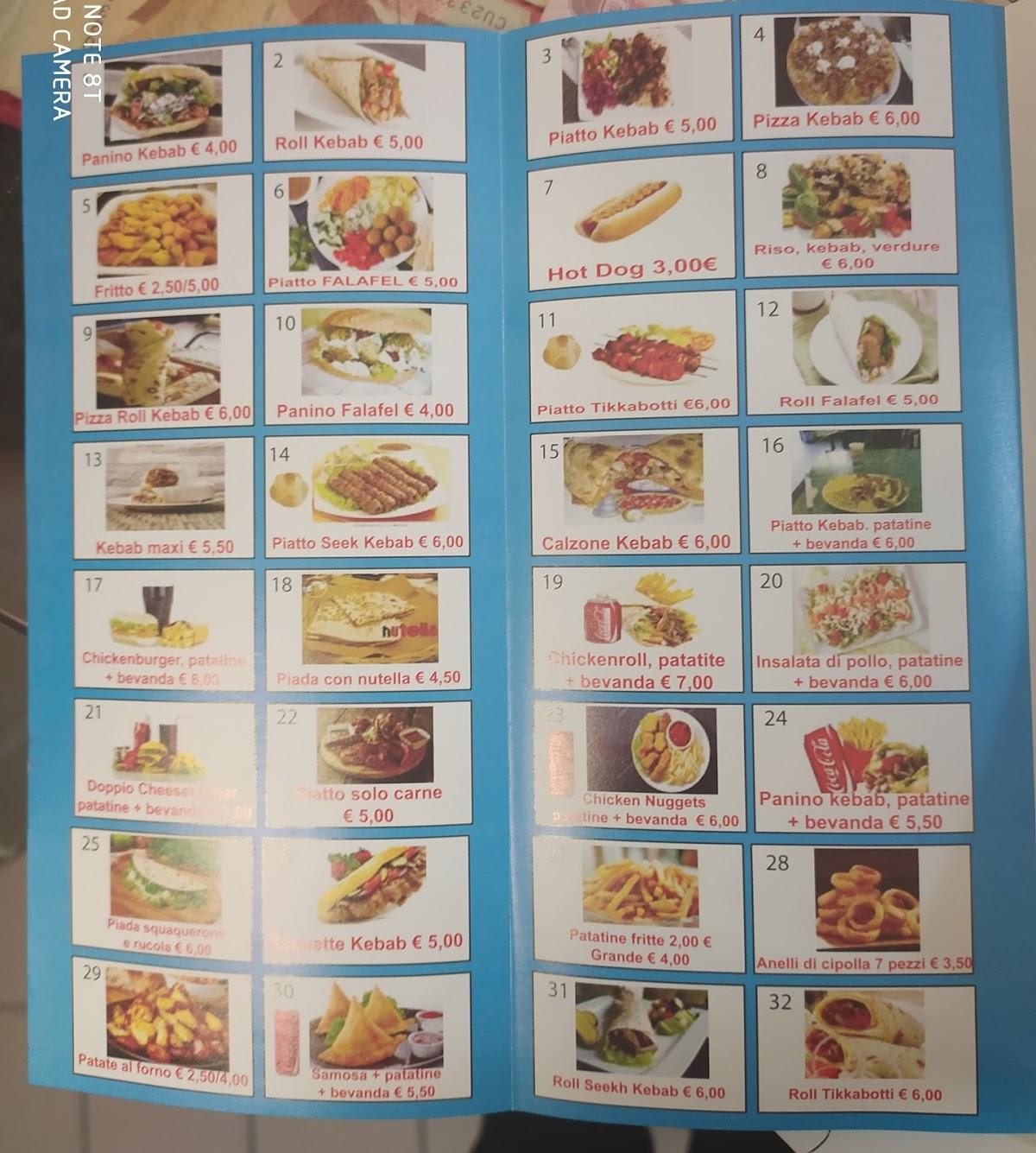Menu at Pizzeria Boss e Kebab, Ravenna
