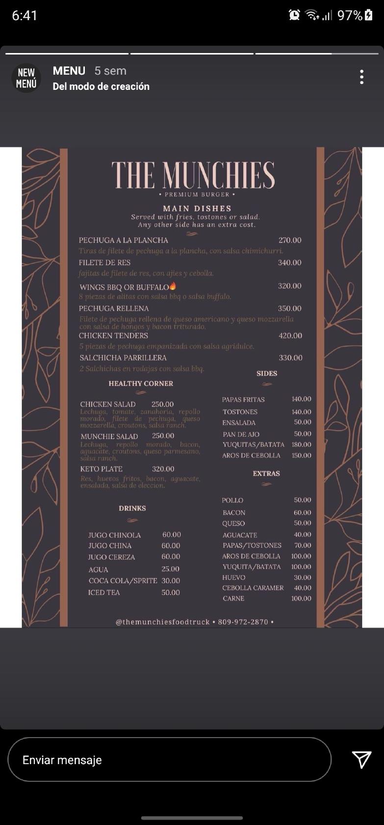 Menu at The munchies punta cana restaurant, Punta Cana