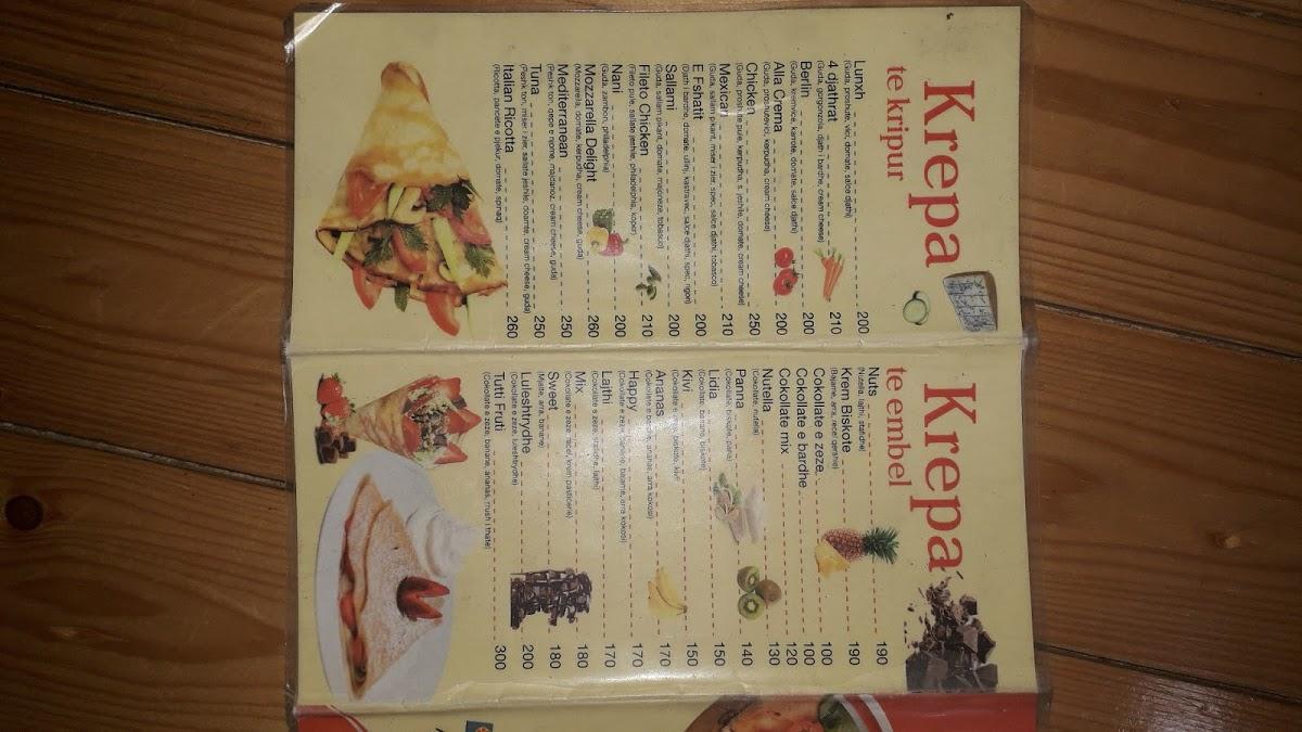 Speisekarte von Aksa hallall pica krepa restaurant, Tirana