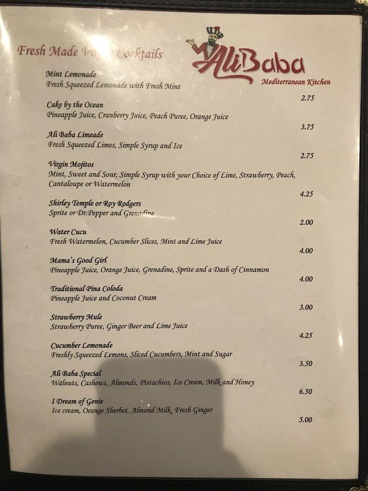 Menu at Ali Baba Mediterranean Kitchen restaurant, El Paso