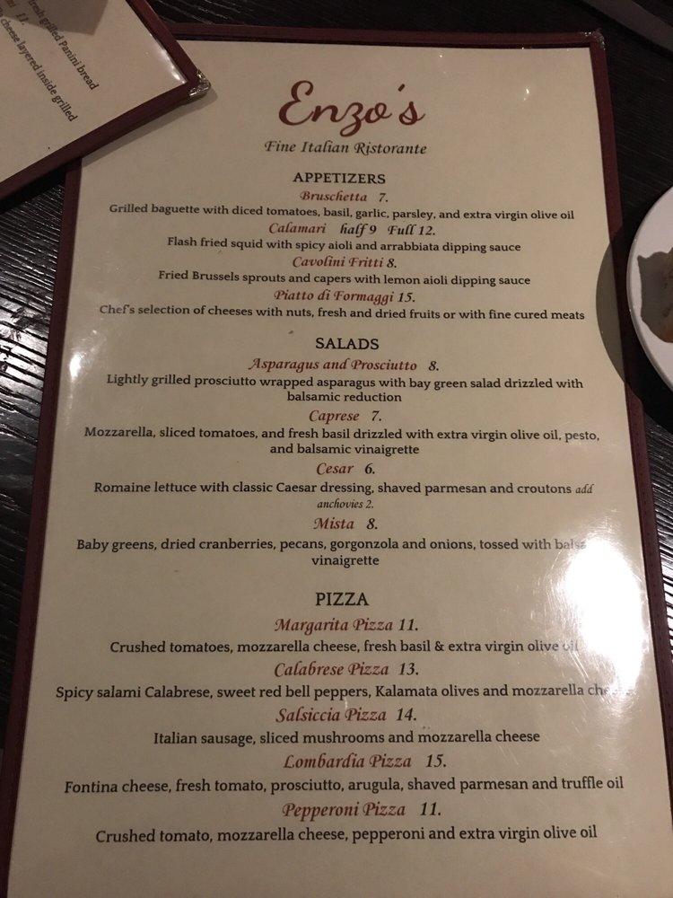 Menu at Enzo's Italian Restaurant, Santa Paula