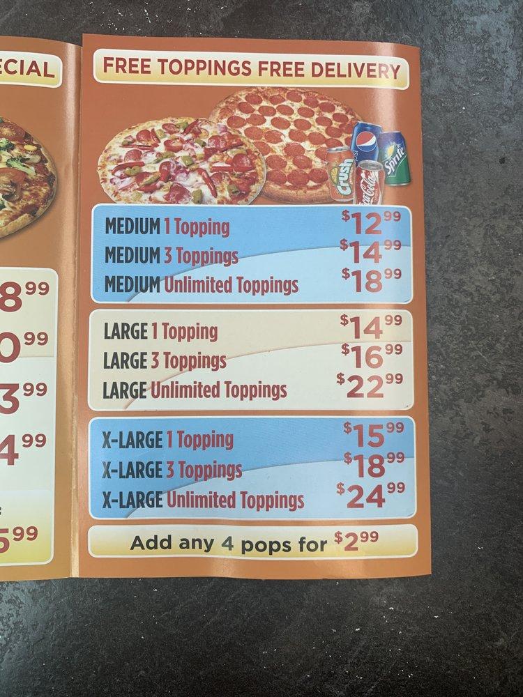Menu at Free Topping Pizza pizzeria, Peterborough, 189 Simcoe St