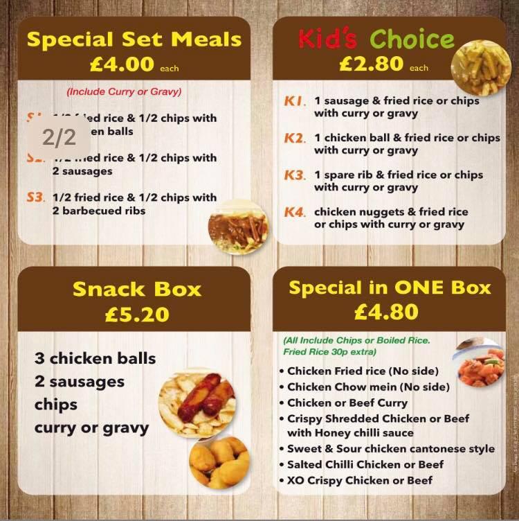 Menu at Golden Bamboo fast food, Richhill