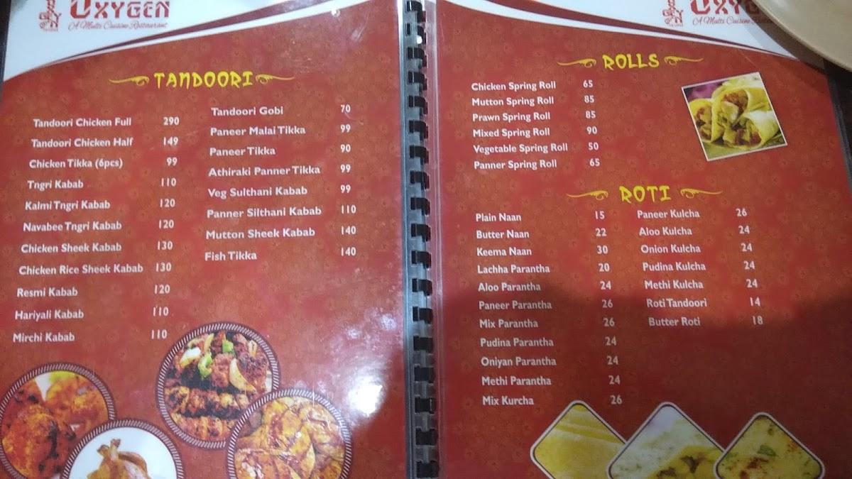 Menu at Oxygen Restaurant, Chennai, No.45