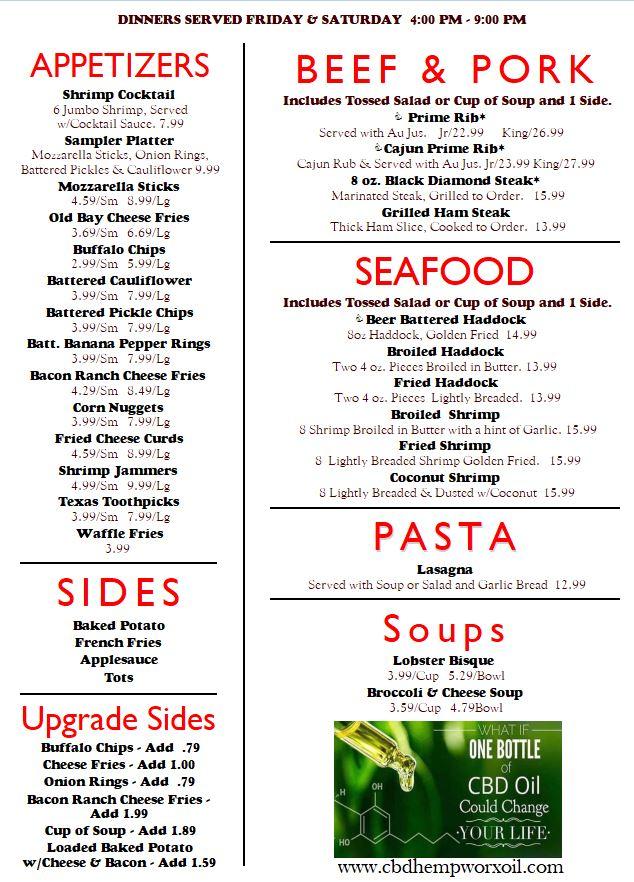 Menu at Warrior Lounge pub & bar, Canton, 73 Troy St