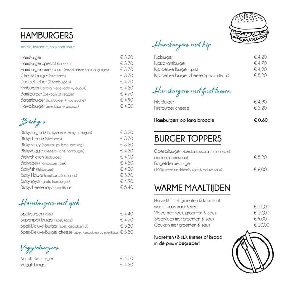 Menu at Baget Deluxe broodjeszaak/frituur, Mol