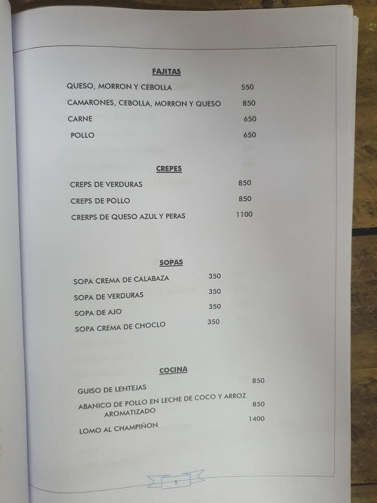 Carta del restaurante EL HORNERO DELTA, Tigre