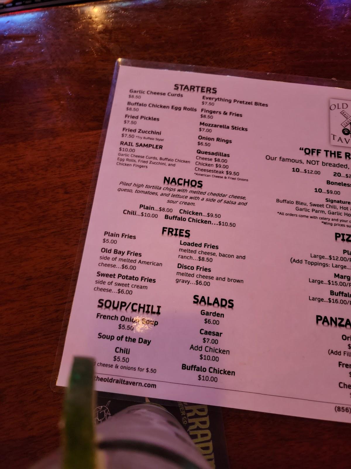 Menu at Old Rail Tavern pub & bar, Barrington