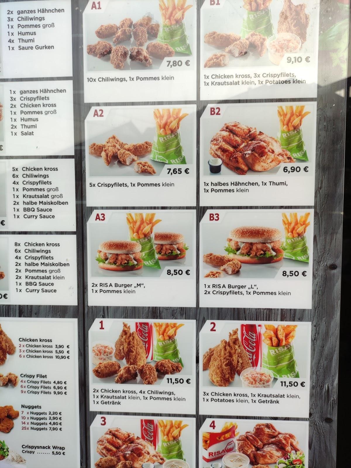 Speisekarte von RISA Chicken restaurant, Berlin, Schönhauser Allee 45