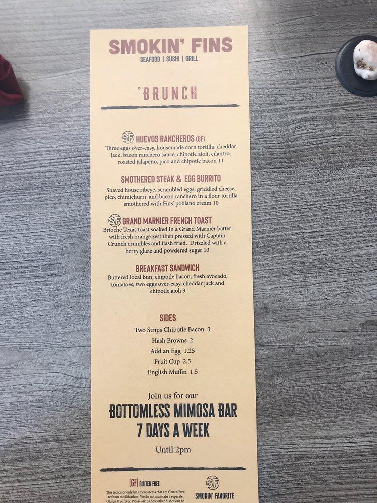 Menu at Smokin Fins Highlands Ranch restaurant, Highlands Ranch, Cpl ...