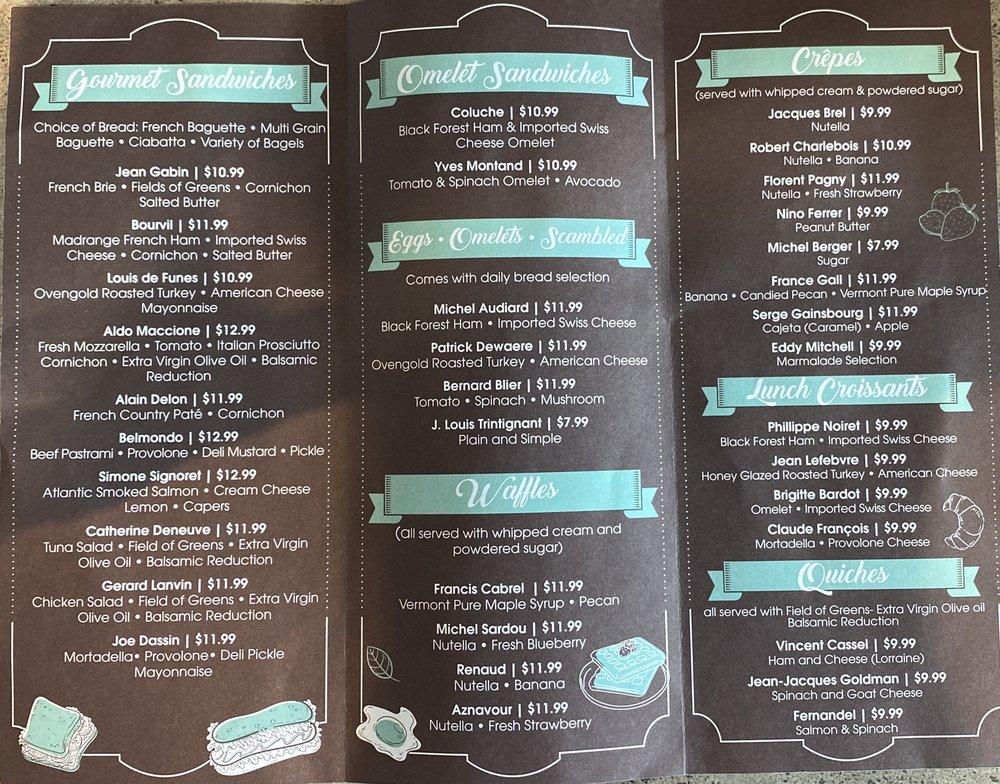 Menu at Anna's Coffee Shop desserts, Fort Lauderdale