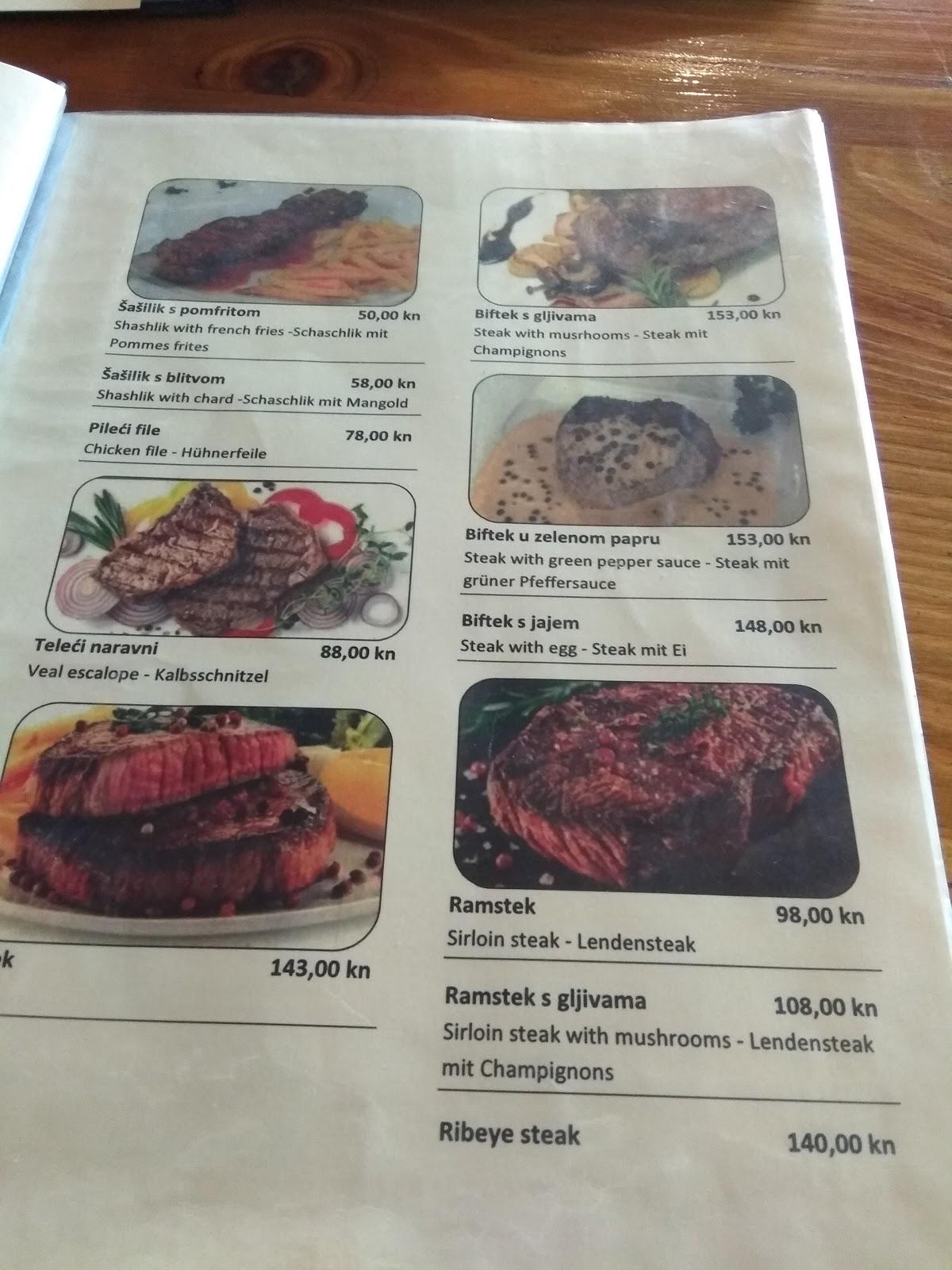 Menu at Bistro Aloha restaurant, Vir