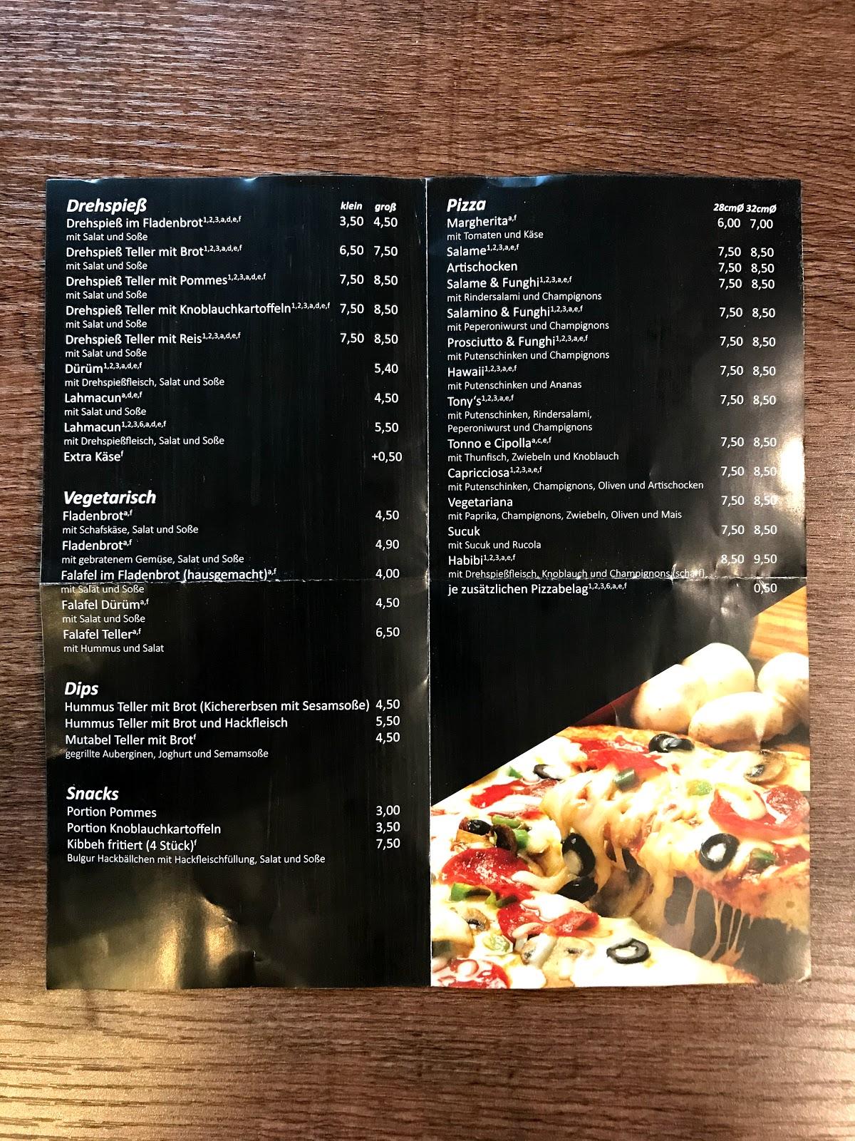 Speisekarte von Habibi Pizza, Döner & mehr, Würzburg
