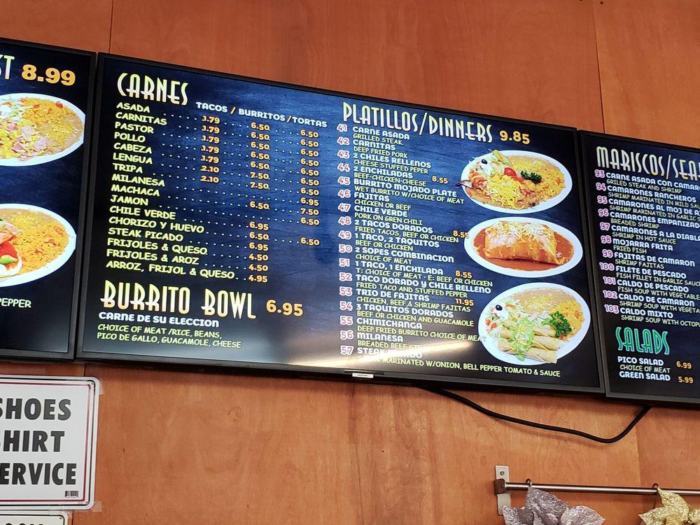 Menu at El Picosito Restaurant, Long Beach