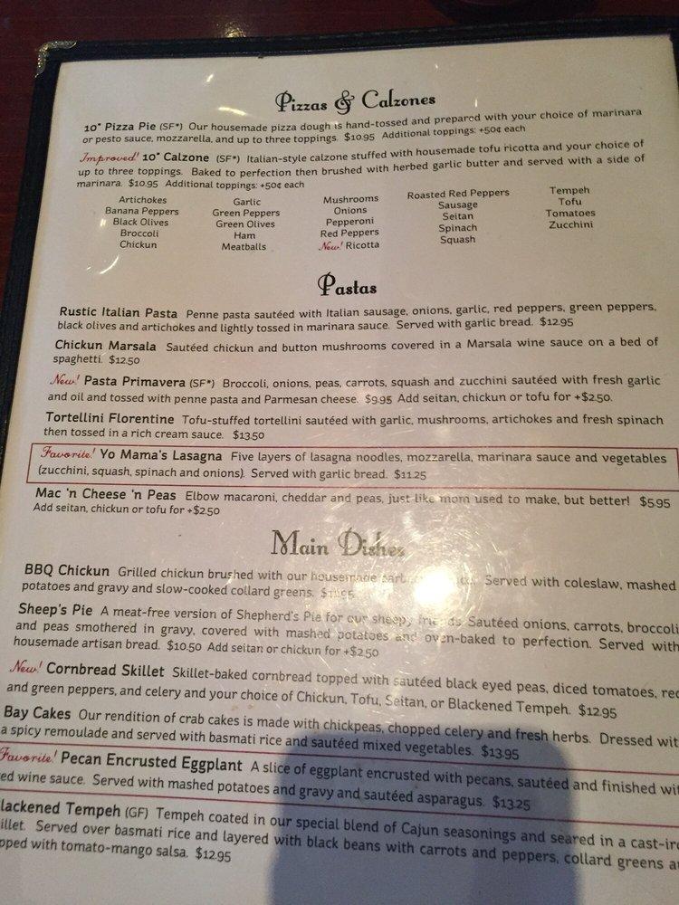 Menu at Ethos Vegan Kitchen restaurant, Winter Park, 601-B S New York Ave