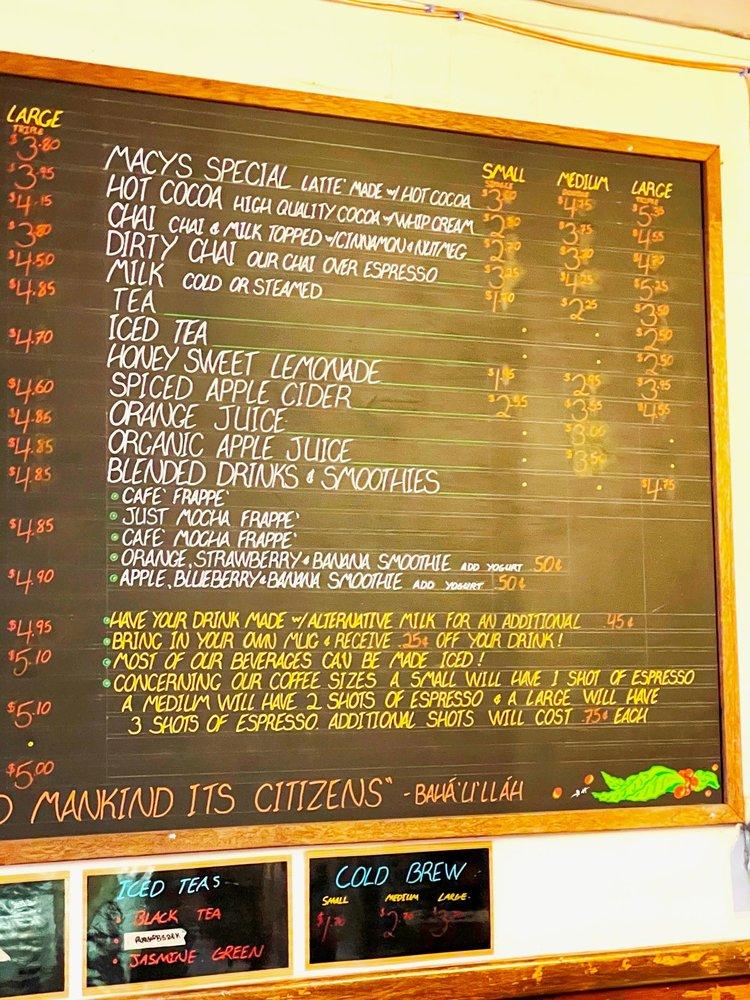 Menu at Macy's European Coffeehouse & Bakery, Flagstaff