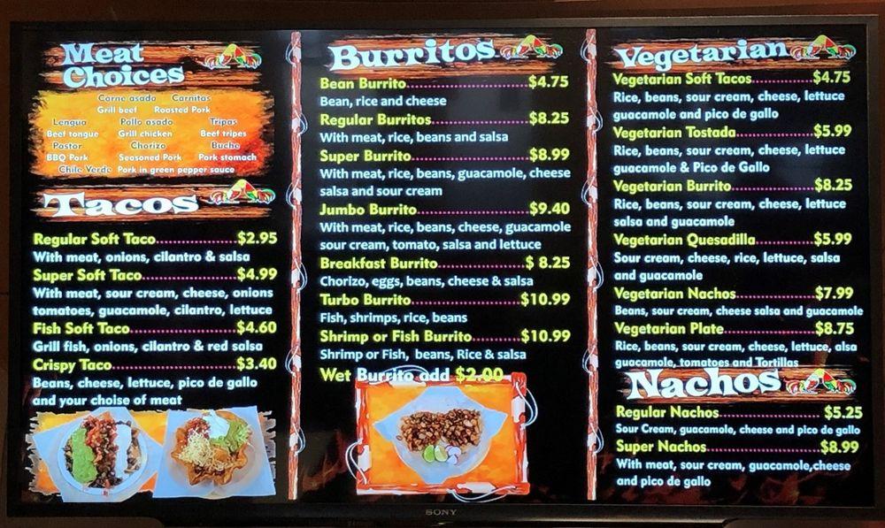 Menu at Taqueria Los Gallos - Mount Hermon Rd restaurant, Scotts Valley ...