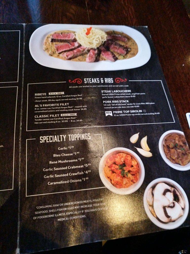 Menu at Copeland's of New Orleans restaurant, Kenner, W Esplanade Ave