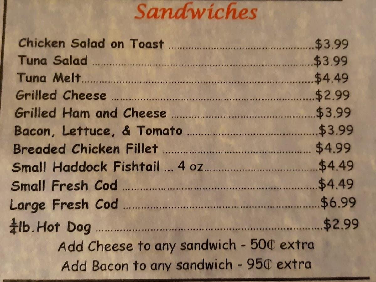 Menu at Margaret's Cafe, Toronto