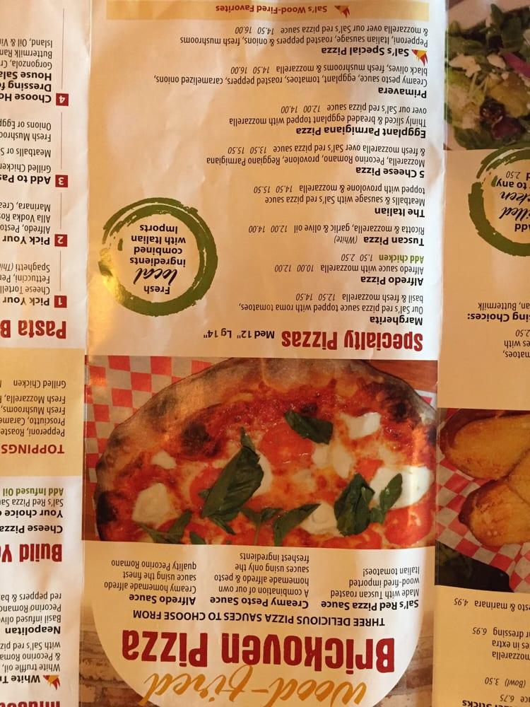 Menu at Sals Tuscan Grill pizzeria, Goodyear