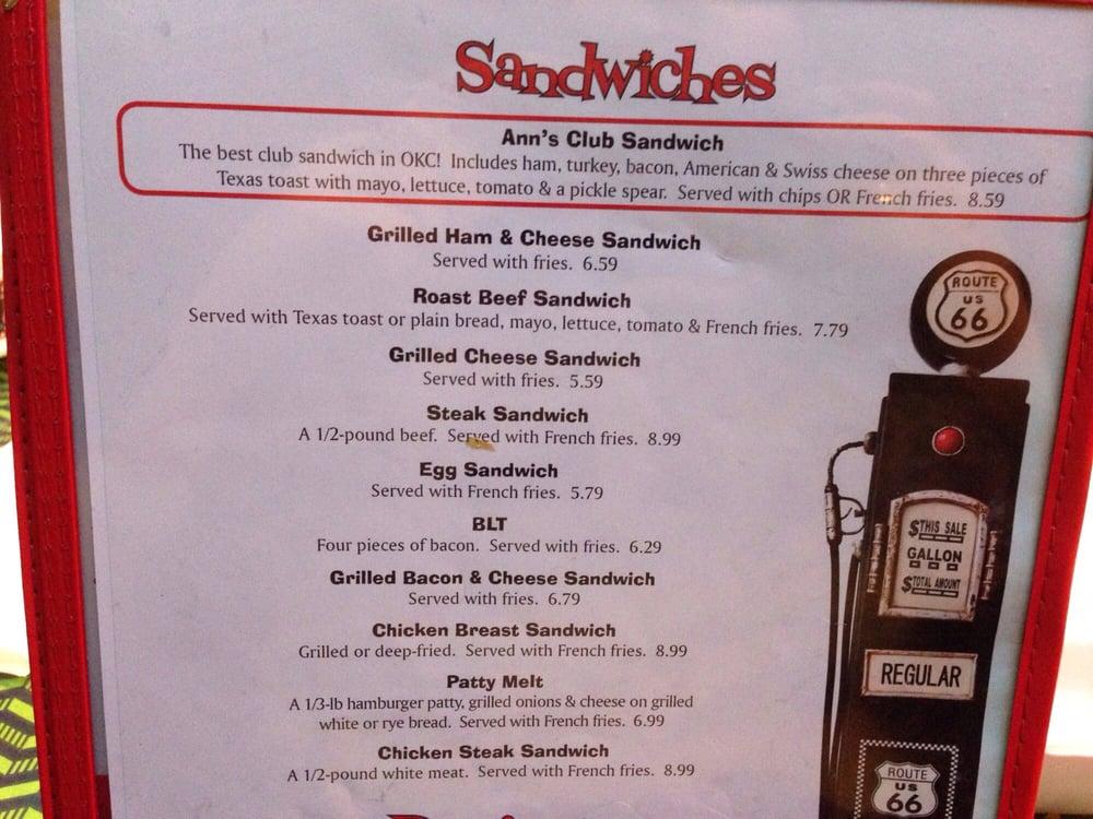 Menu at Ann's Chicken Fry House & Gift Shop restaurant, Oklahoma City